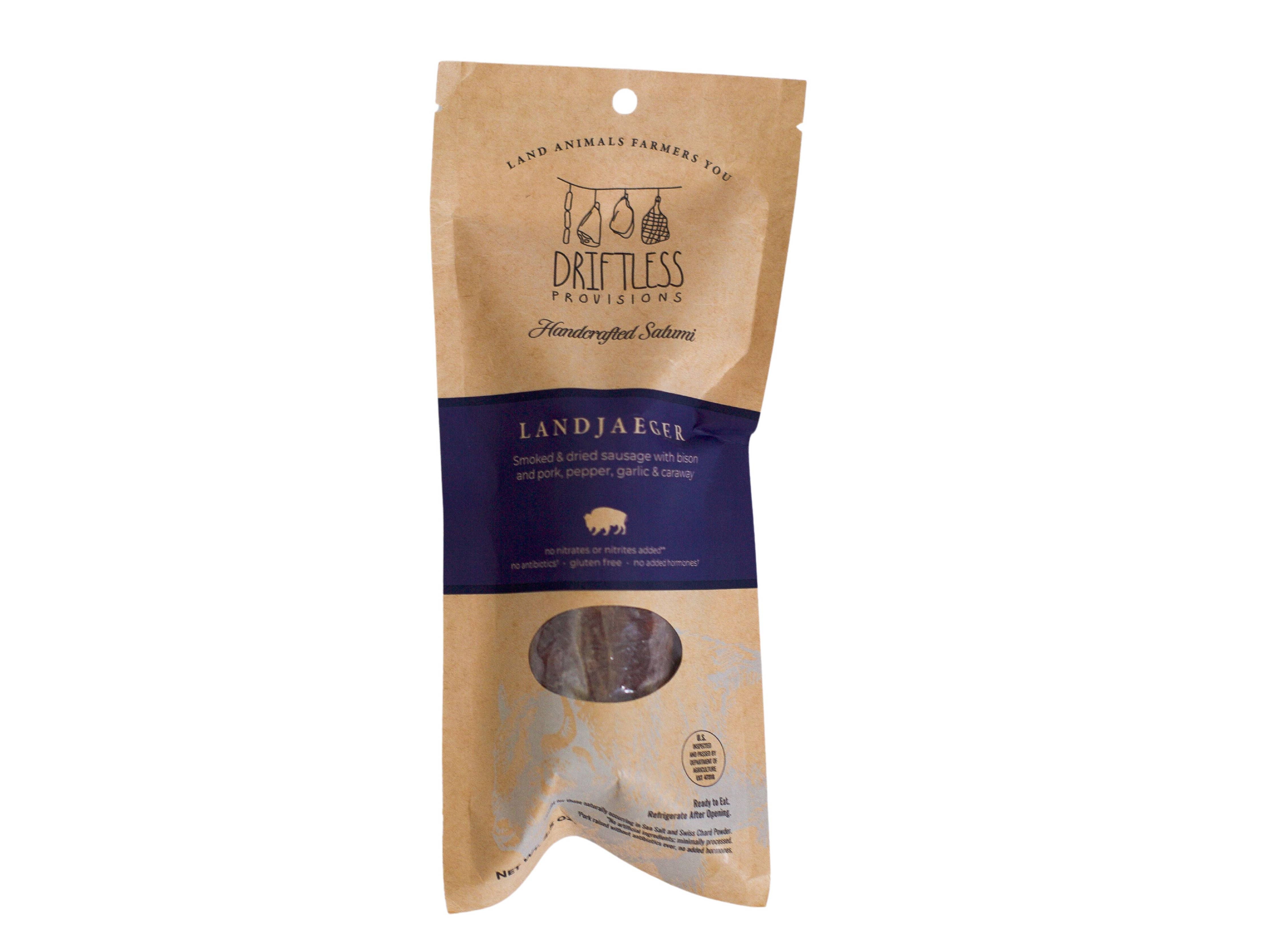 Bison Landjaeger Salami - 4.5 OZ | Juneau Natural