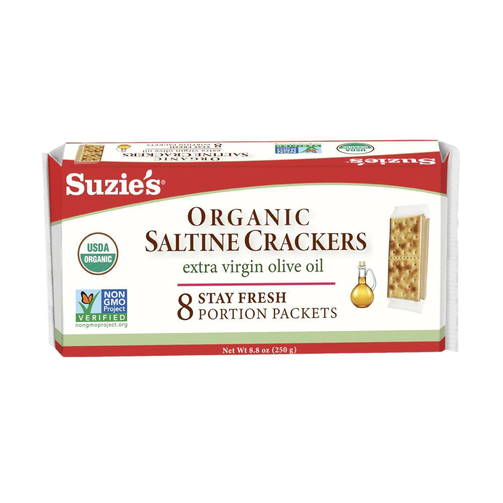 Suzies Organic Salt & Olive Oil Saltines - 8.8 OZ | Juneau Natural