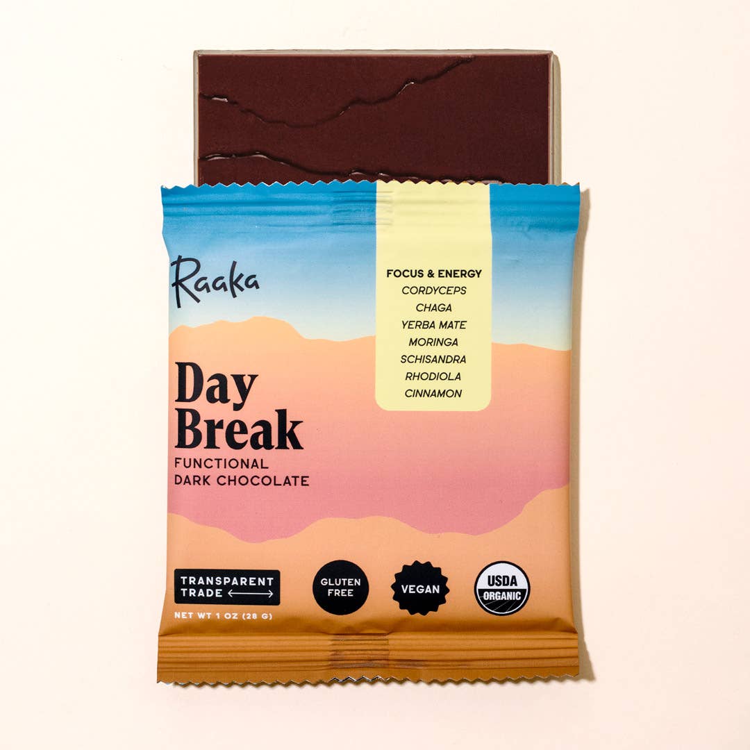 Day Break Functional Dark Chocolate Bar - 1 OZ | Juneau Natural
